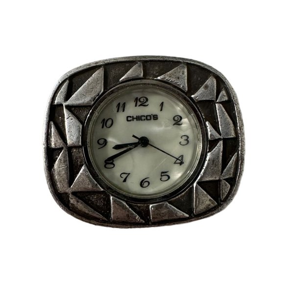Chico's | Accessories | Chicos Watch Case Womens Silver Tone Square ...